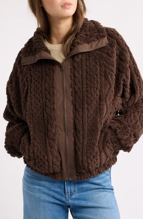 THREAD & SUPPLY Cable Stitch Fleece Jacket