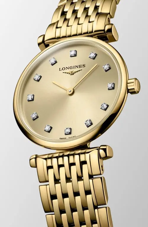 LONGINES La Grande Classique Bracelet Watch With Diamonds - Gilt