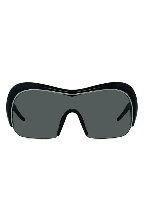 Givenchy Geometric Shield Sunglasses - Shiny Black / Smoke