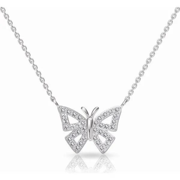 DONATELLO GIAN Name Butterfly Pendant Necklace - Silver