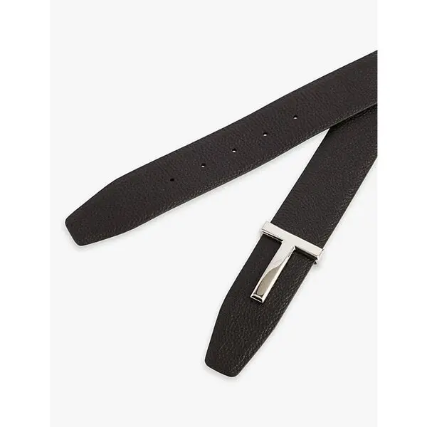TOM FORD Reversible Leather Belt With Brand Plaque - Brown + Black