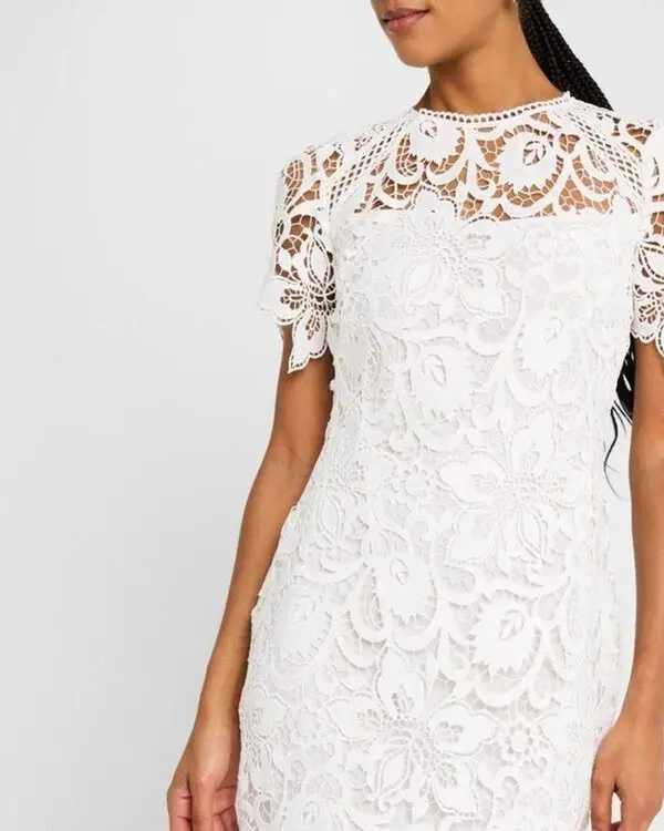 Shoshanna Floral Lace Midi Dress