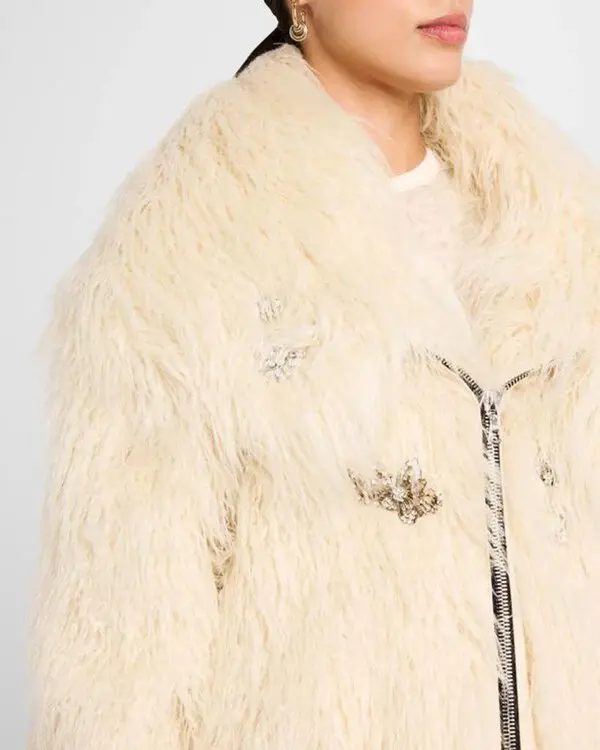 Cout De La Liberte Cory Faux Fur Coat - Ivory