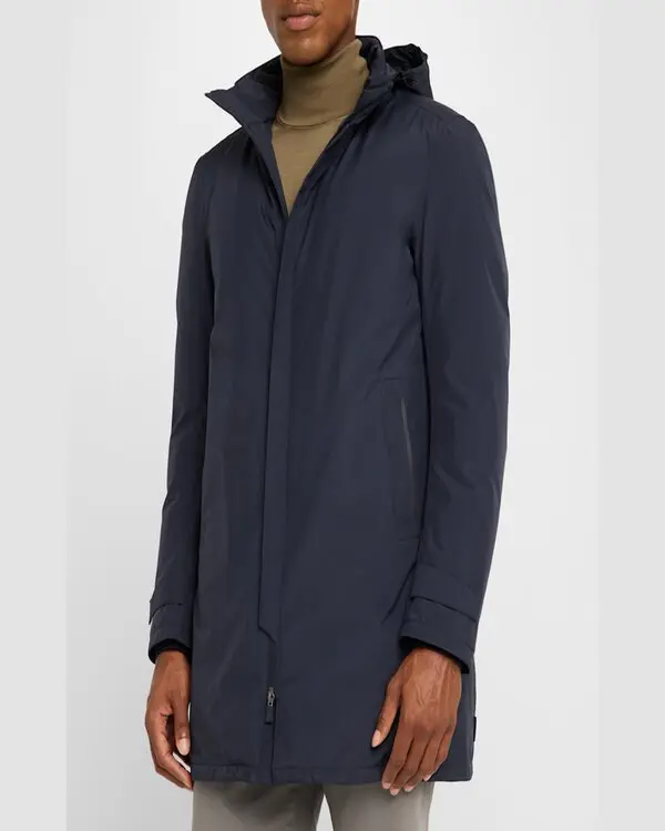 Herno Water-Resistant Car Coat Blue Editorialist