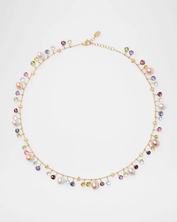 Marco Bicego 18k Paradise Gemstone And Pearl Necklace - Yellow Gold
