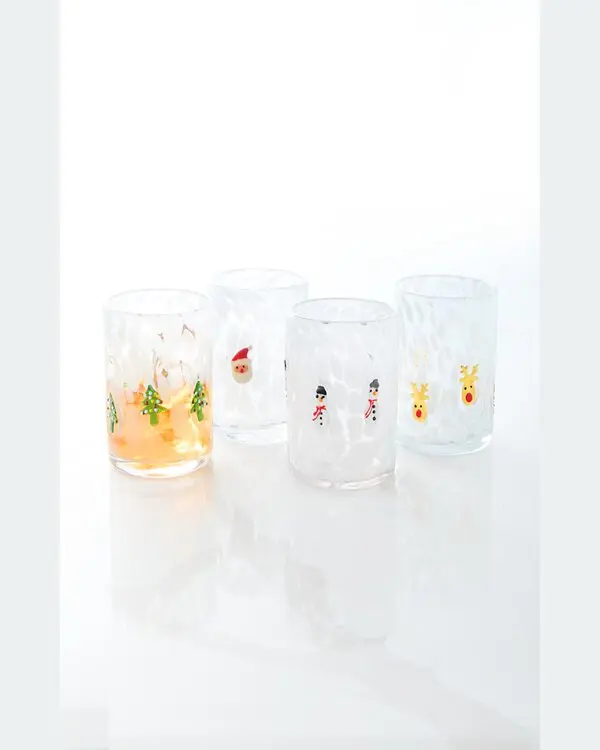 Neiman Marcus Holiday Small Tumblers, Set Of 4