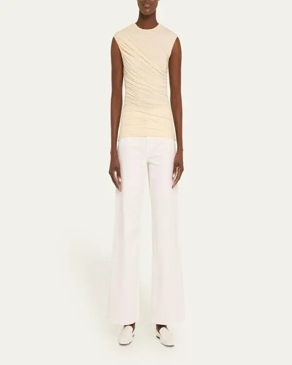 AGOLDE Ester Twist Tank Top - Oat Milk