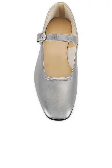 Le Monde Beryl Ballet Leather Mary Jane - Silver