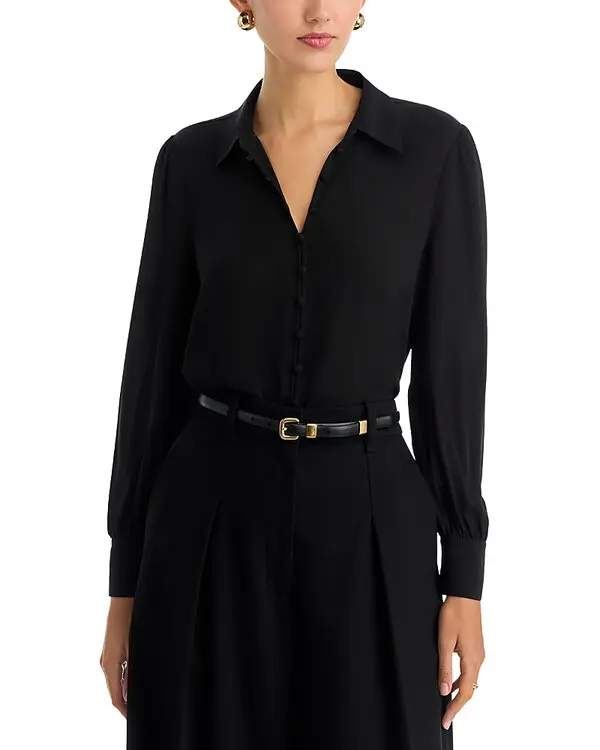 T Tahari Button Up Blouse - Black