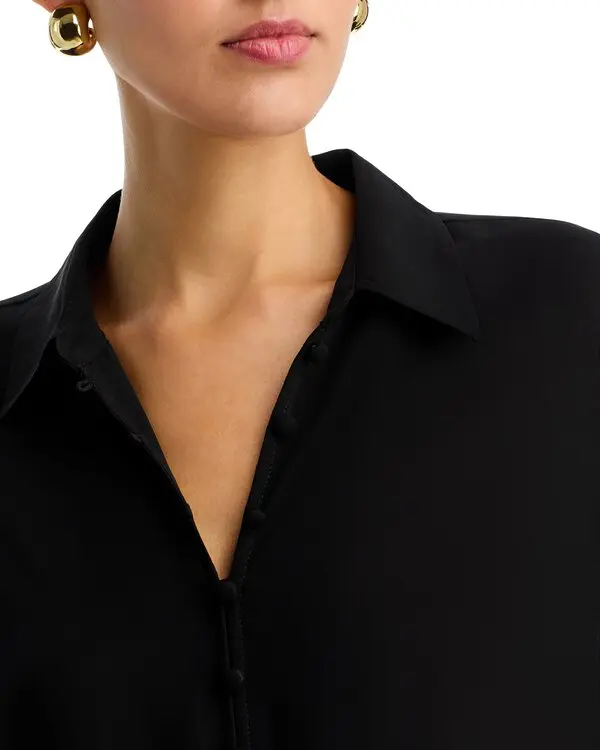 T Tahari Button Up Blouse - Black