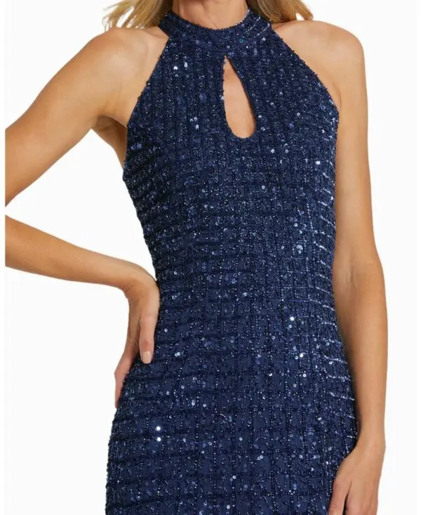 Mac Duggal Embellished Halterneck Gown - Midnight