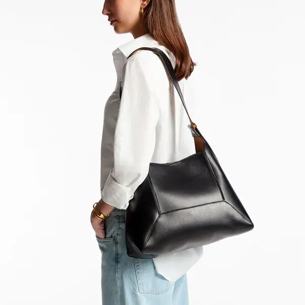 JIMMY CHOO Diamond Hobo Medium Shoulder Bag - Black