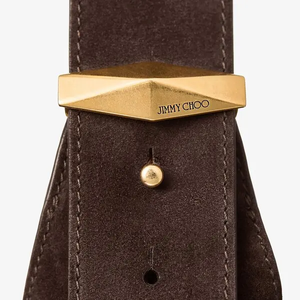 JIMMY CHOO Diamond Hobo Medium Suede Shoulder Bag