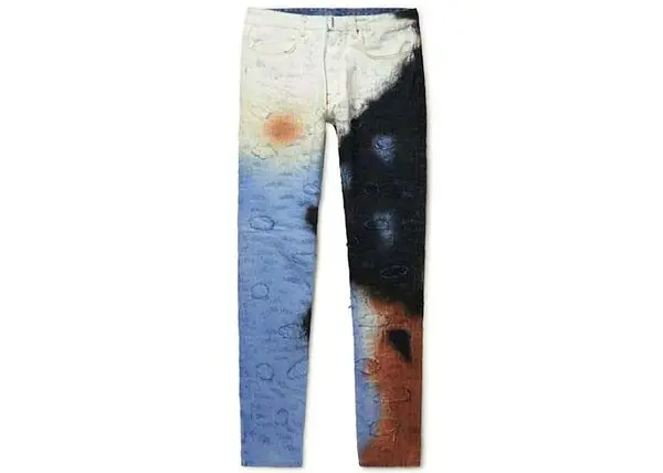 Givenchy Distressed Straight Leg Jeans - Multicolor