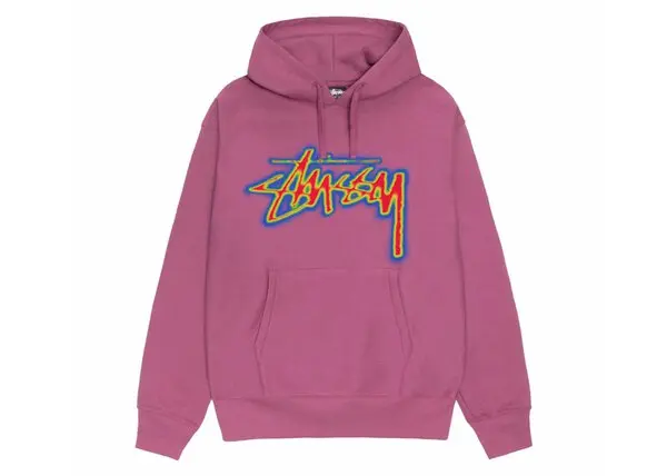 StüSsy Thermal Stock Hoodie - Berry | Editorialist