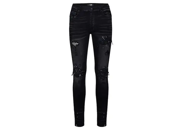 Amiri Mx1 Distressed Skinny Jeans - Black