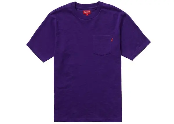 Supreme Short Sleeve Pocket Tee Shirt - Heather Purple