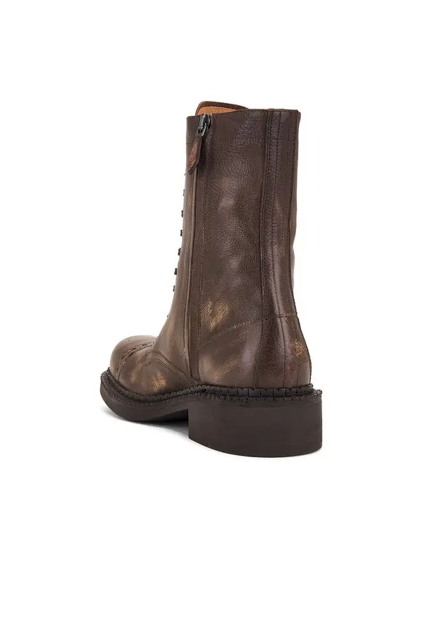 Miu Miu Combat Boots - Cacao