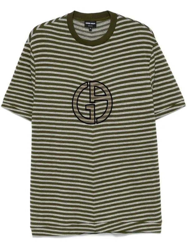 Giorgio Armani Flocked-logo T-shirt - Green