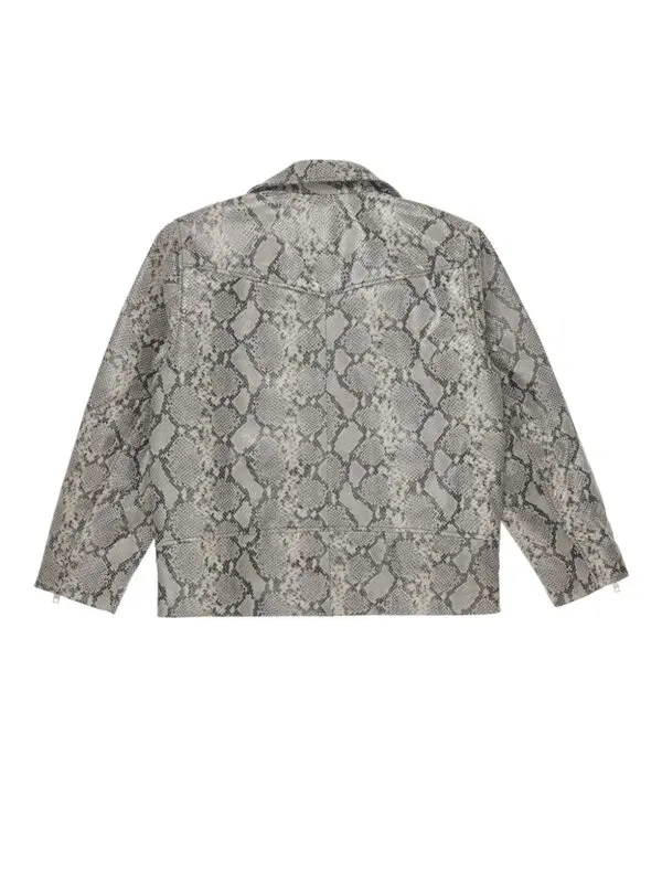 WON HUNDRED Snakeskin-print Leather Jacket
