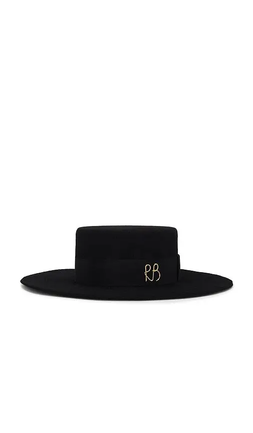 Ruslan Baginskiy Monogram-embellished Canotier Hat