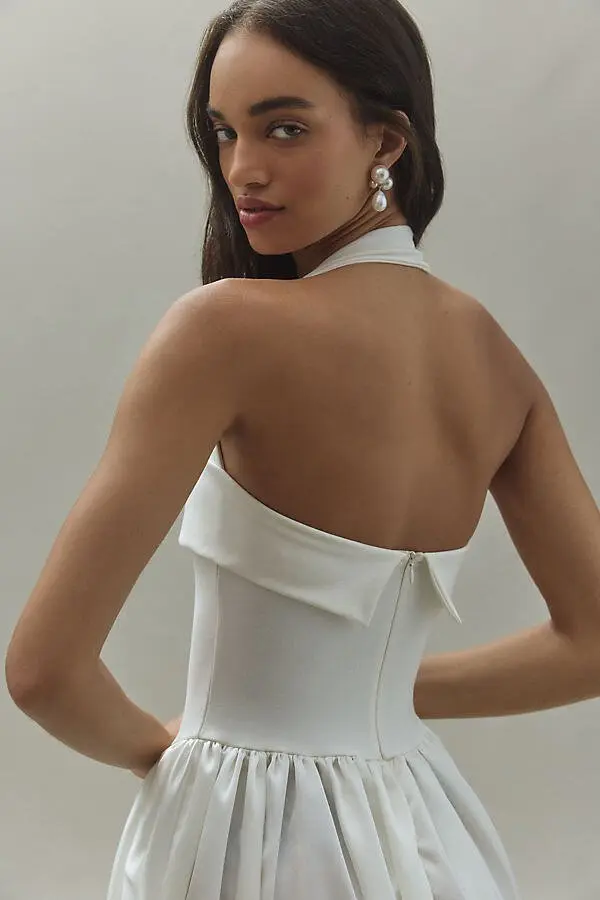 Delfi Collective Megan Halter Maxi Dress In White - 30% Off | Editorialist