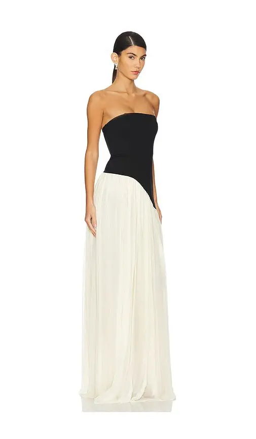 LOVERS AND FRIENDS Strapless Gown With Pleated Skirt