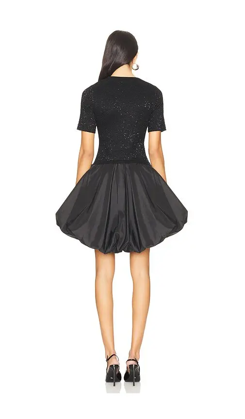 Simkhai Kenz Short Sleeve Knit Combo Ruffle Mini Dress