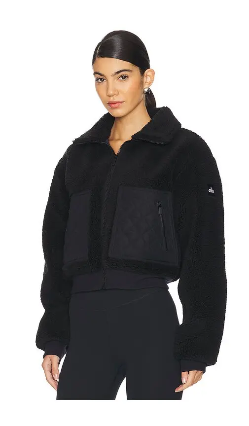 Alo Yoga Sherpa Edge Bomber - Black | Editorialist