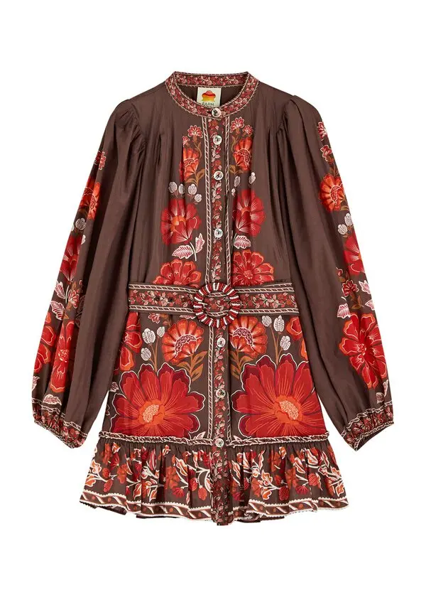 Farm Rio Gigi Floral-print Mini Dress