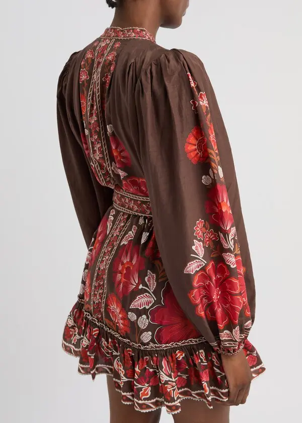 Farm Rio Gigi Floral-print Mini Dress