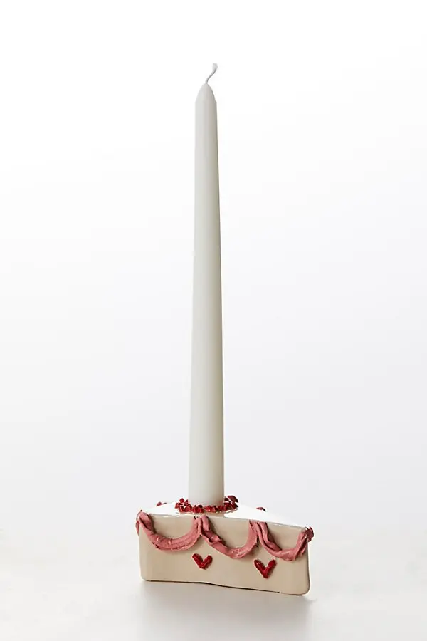 GRACE H MADE Cake Candleholder - White/see