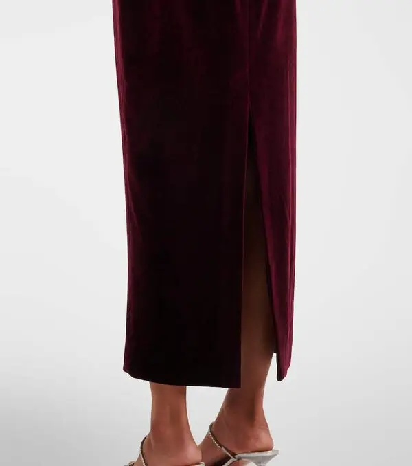 SELF-PORTRAIT Strapless Velvet Midi Dress