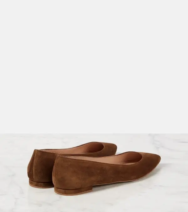 GIANVITO ROSSI Suede Ballet Flats - Beige