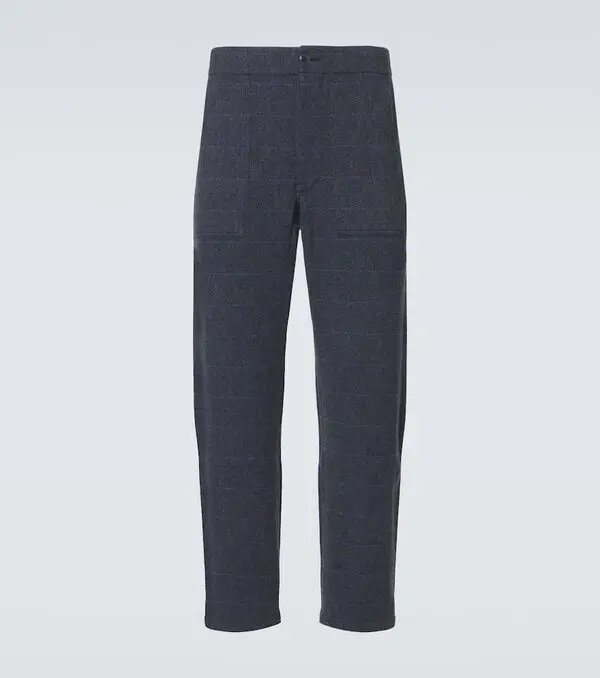 GOD'S TRUE CASHMERE Herringbone Cashmere Pants - Blue