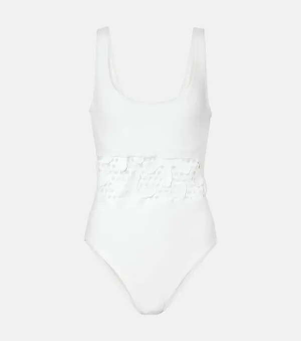 KARLA COLLETTO Aster Embroidered Swimsuit - White