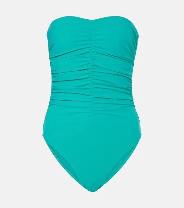 KARLA COLLETTO Gathered Strapless Swimsuit - Blue