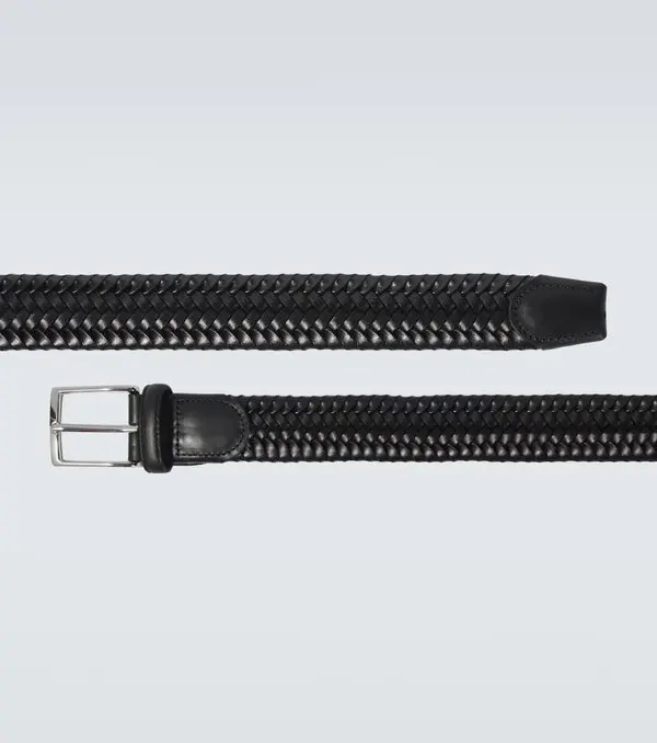 Rubinacci Braided Leather Belt - Black