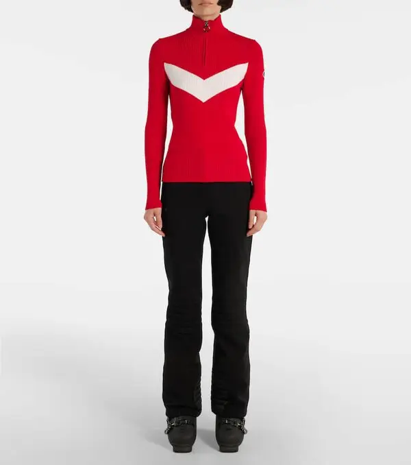 Fusalp Andromede Ribbed-knit Half-zip Sweater - Red