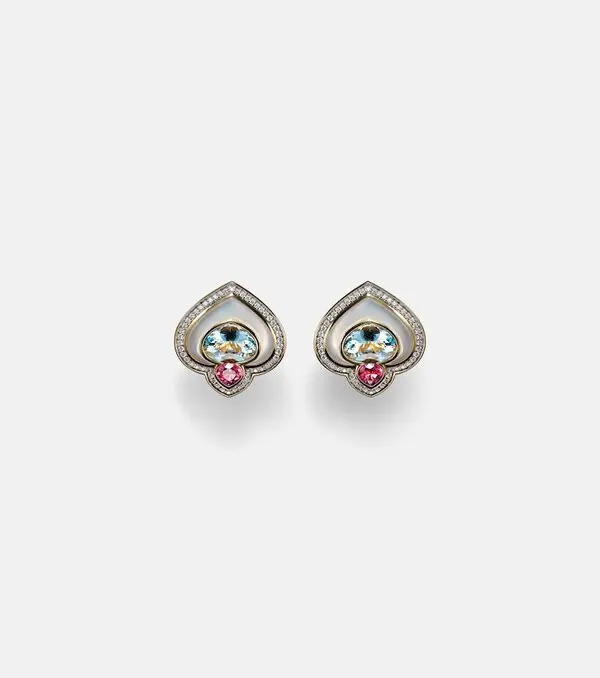 Marina B Popillia 18kt Yellow Gold Gemstone Clip-on Earrings - Multicoloured