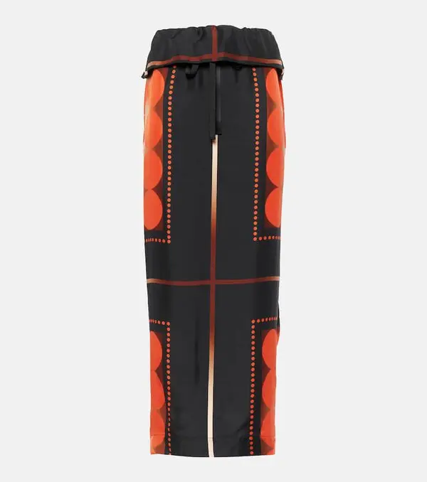 Khaite Lilila Printed Silk Maxi Skirt - Orange