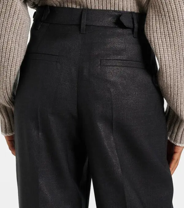 Brunello Cucinelli Wool-blend Wide-leg Trousers