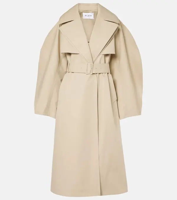 Alaïa Cotton Gabardine Trench Coat