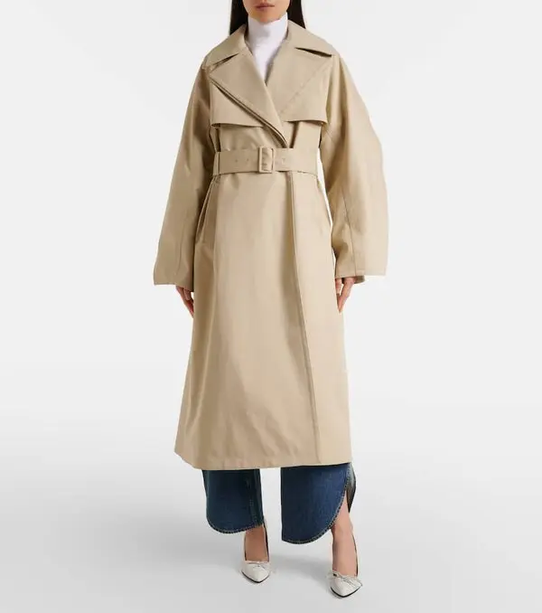 Alaïa Cotton Gabardine Trench Coat