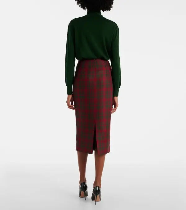 EMILIA WICKSTEAD Lorelei Plaid Pencil Skirt - Red