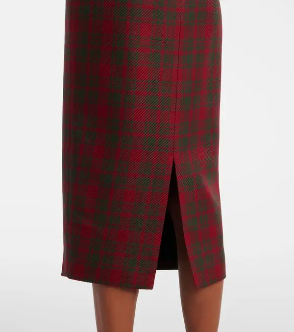 EMILIA WICKSTEAD Lorelei Plaid Pencil Skirt - Red