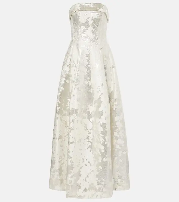 Simkhai Octavia Lamé Jacquard Corset Gown