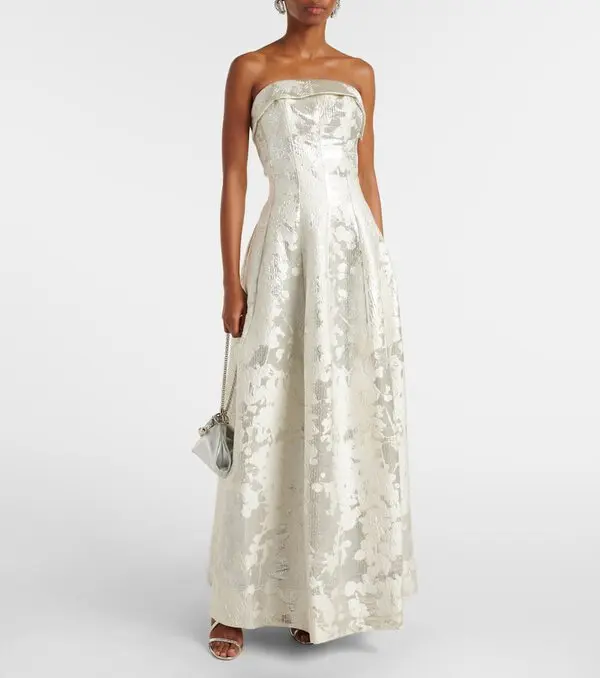 Simkhai Octavia Lamé Jacquard Corset Gown