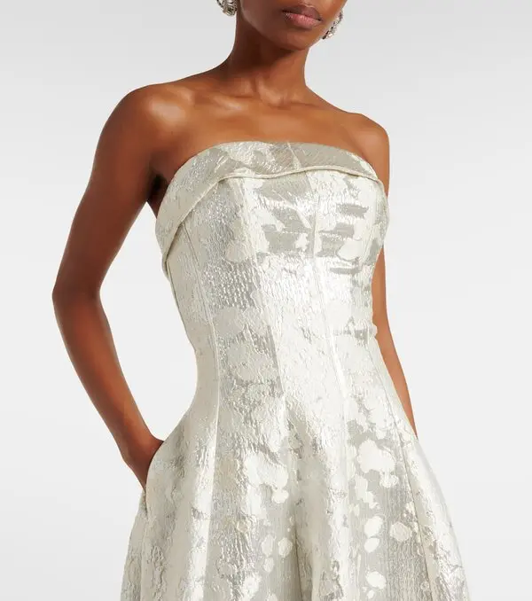 Simkhai Octavia Lamé Jacquard Corset Gown