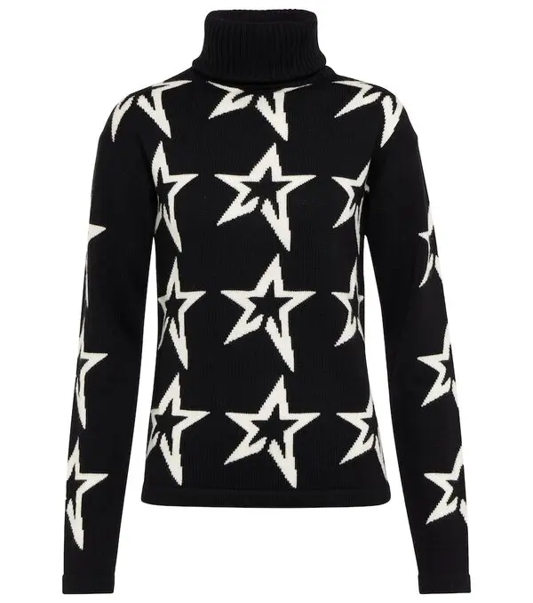 Perfect Moment Star Dust Wool Turtleneck Sweater - Black